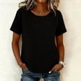 DPTALR Women's Solid Color Short Sleeve T-Shirt,Crew Neck Casual Loose ...
