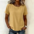 DPTALR Women's Solid Color Short Sleeve T-Shirt,Crew Neck Casual Loose ...
