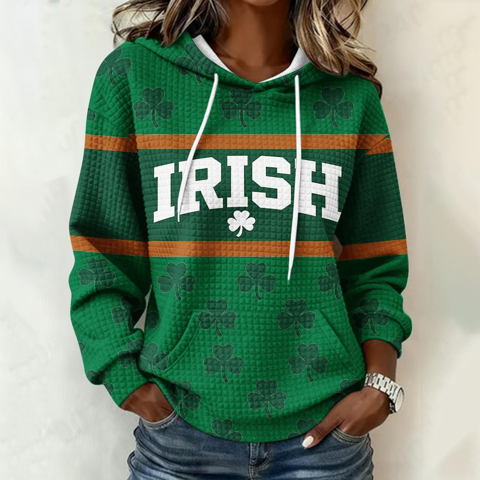 DPTALR Women's St. Patrick's Day Printed Casual Long Sleeved Hoodies ...