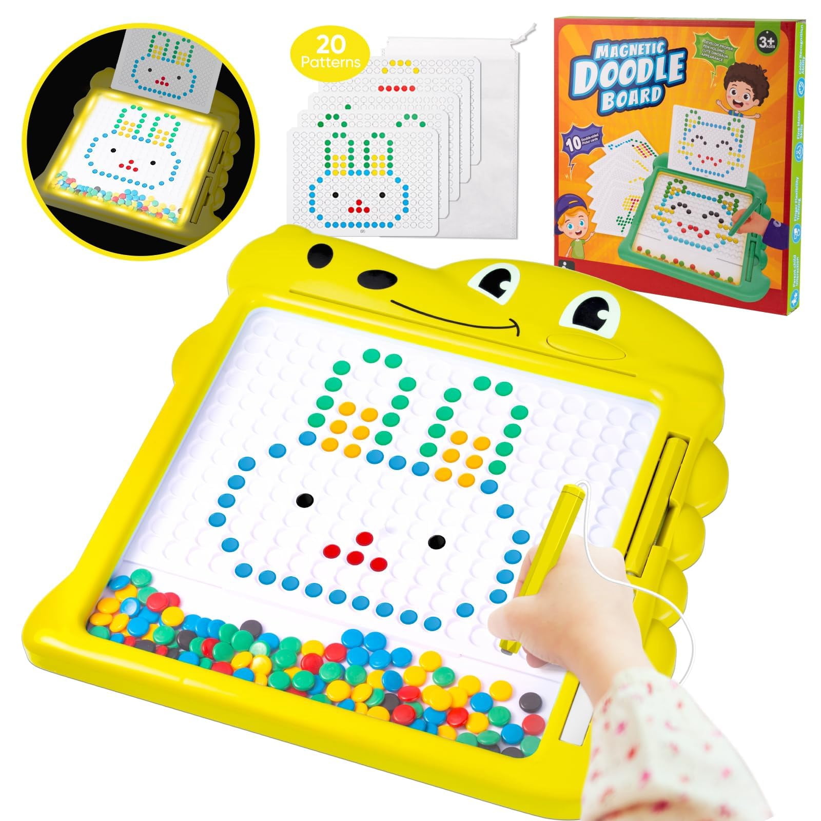 DPTOYZ Magnetic Drawing Board for Toddlers, Large Magnetic Board ...