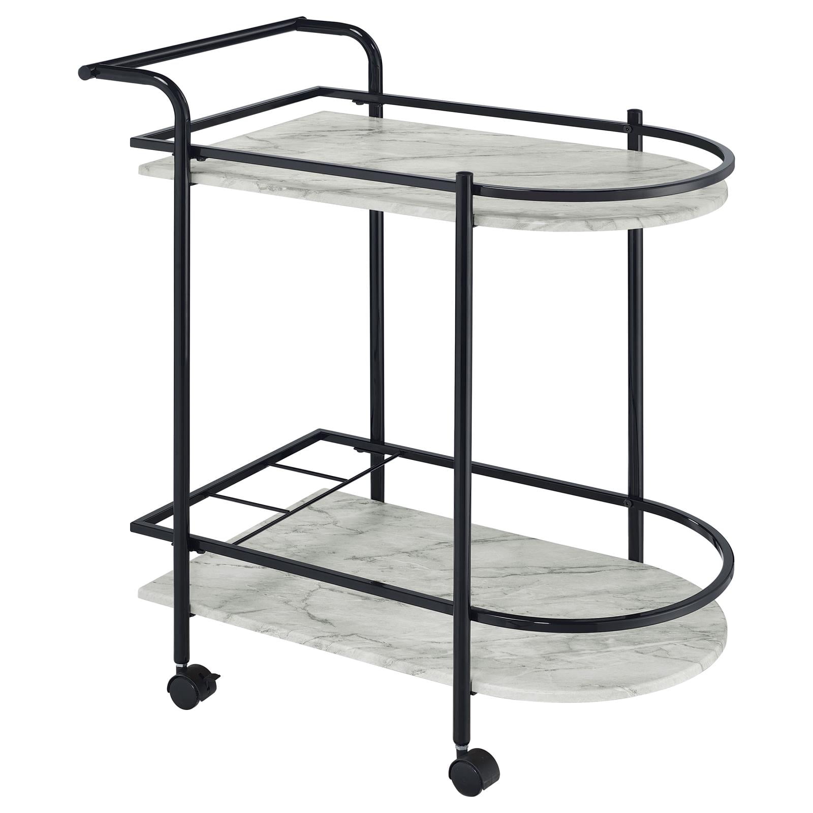 DPlus 2-tier Bar Cart with Casters Black - Walmart.com