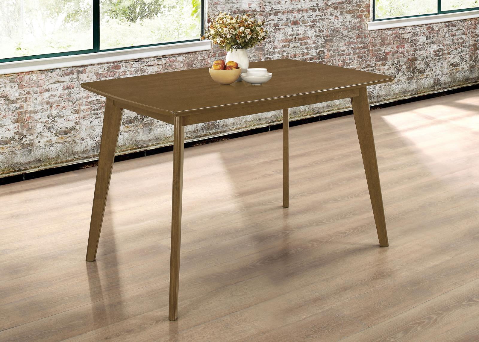 DPlus Dining Table with Angled Legs Chestnut - Walmart.com