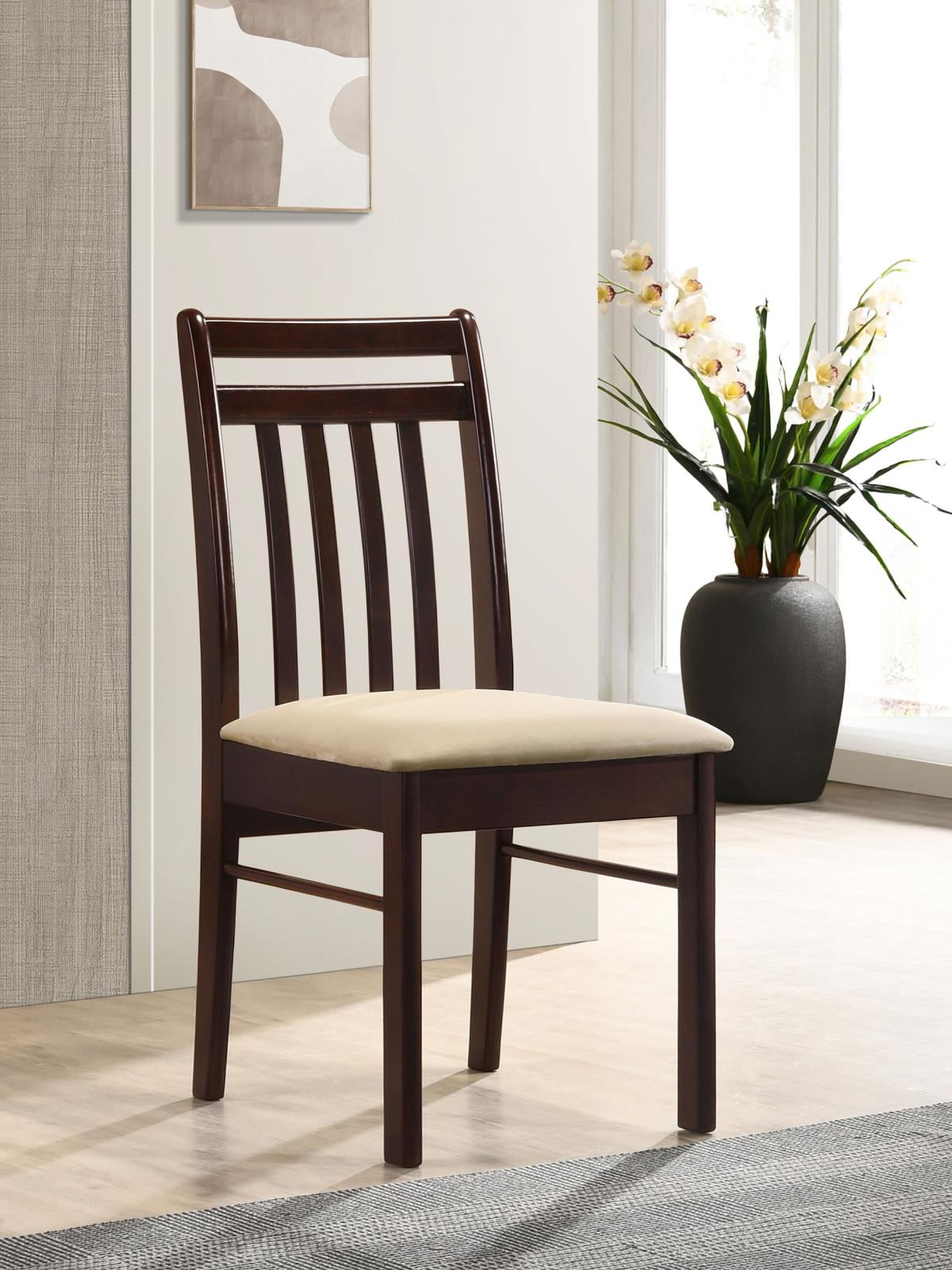 DPlus Slat Back Chair Light Brown and Cappuccino - Walmart.com