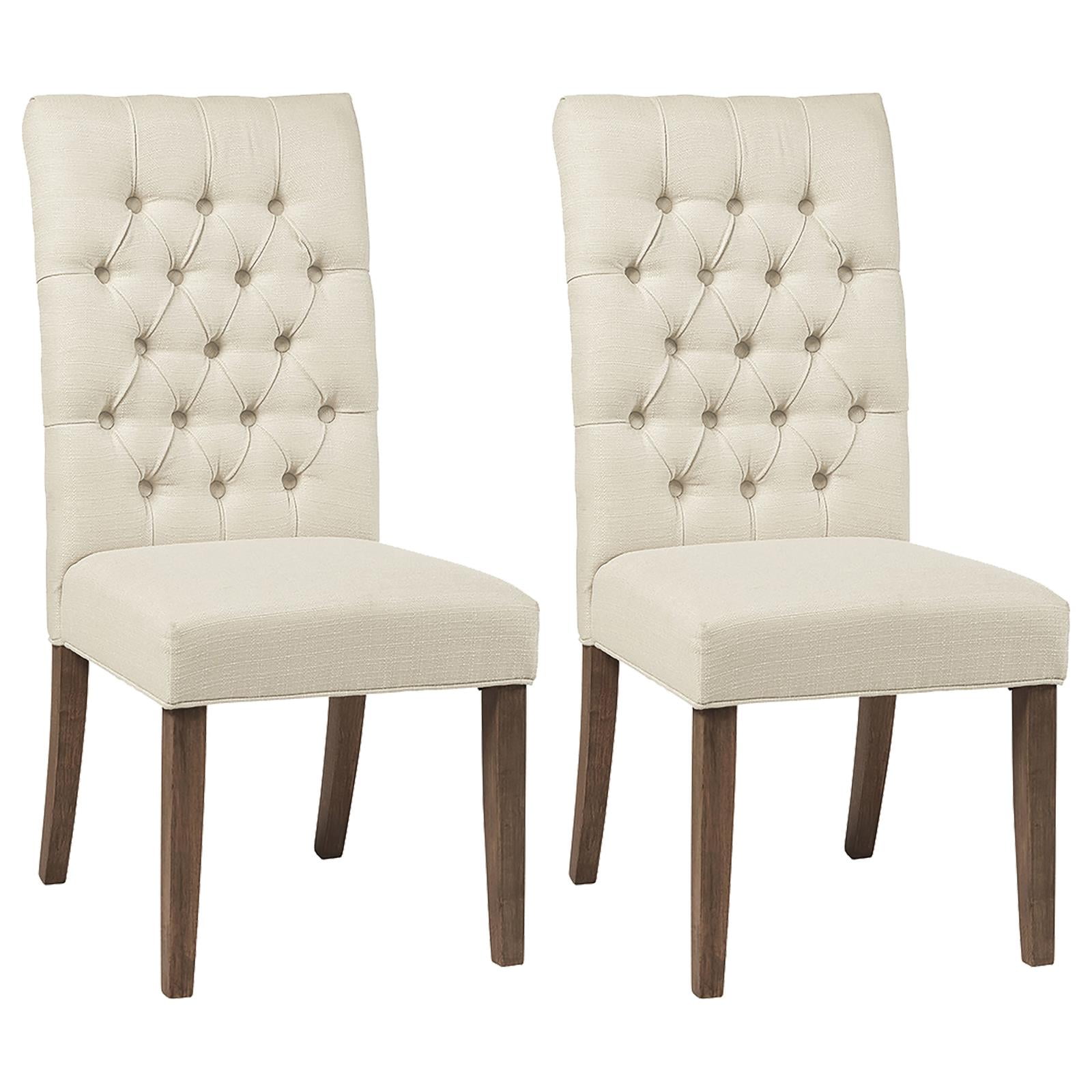 DPlus Tufted Back Dining Chairs Vineyard Oak (Set of 2) - Walmart.com