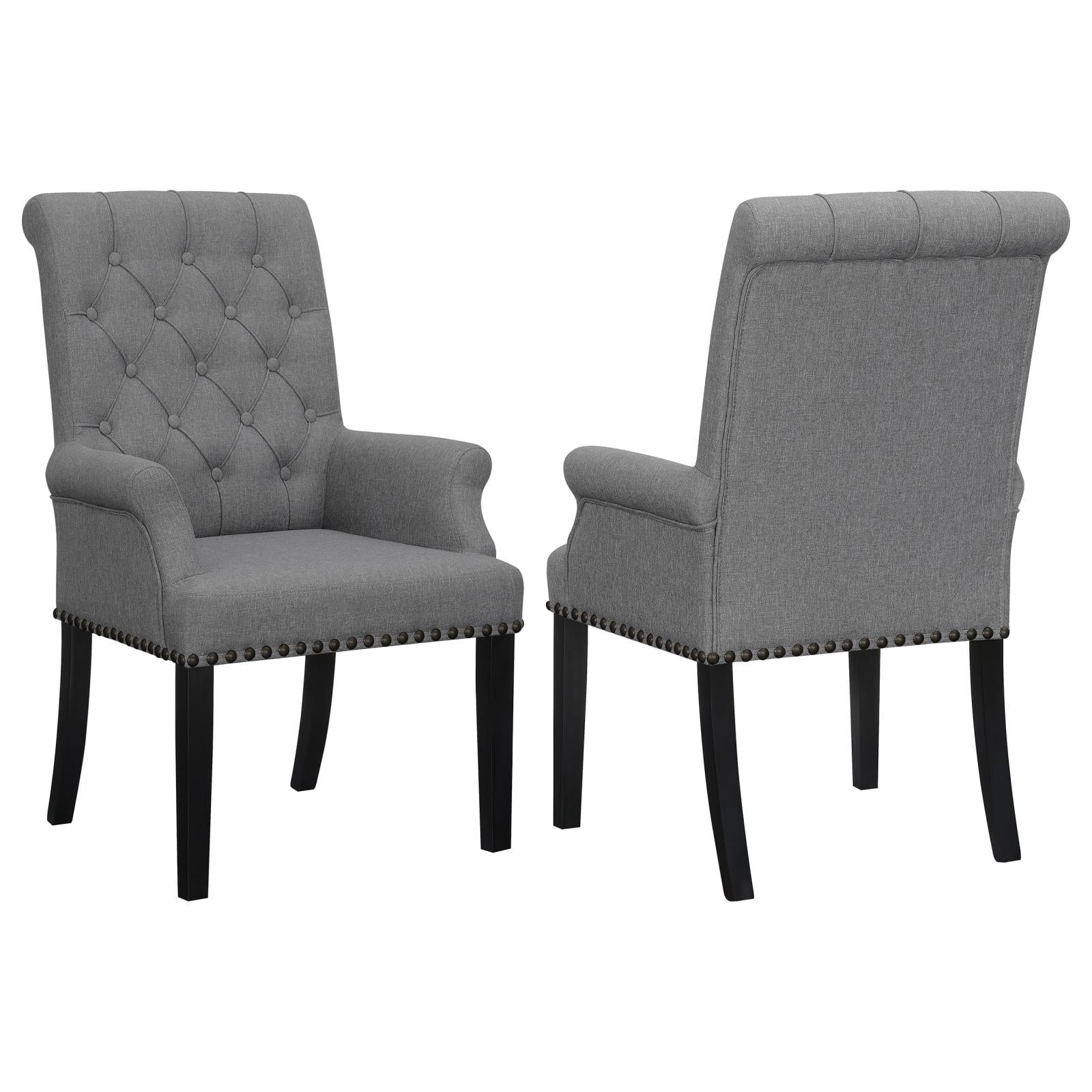 DPlus Upholstered Tufted Arm Chair with Nailhead Trim - Walmart.com
