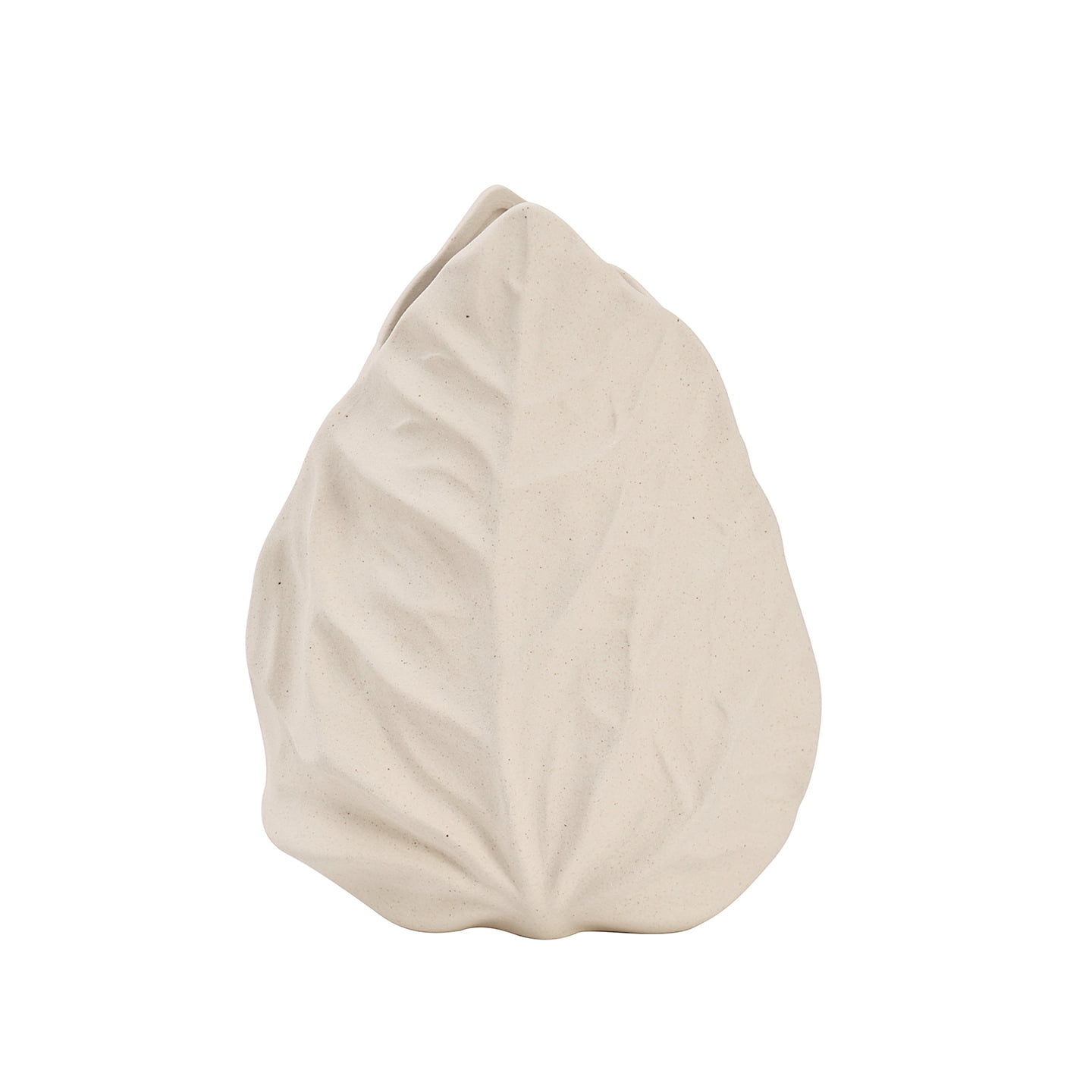 DQQ153 Nordic Leaf Shaped Unglazed Ceramic Vase Textured Dried Flower ...