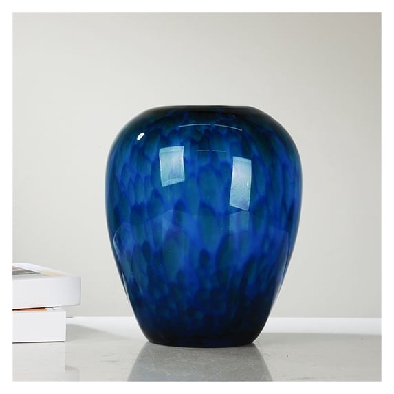 DQQ153 Peacock Blue Glass Vase Decoration Modern Light Luxury Living ...