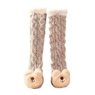 Cozylook Cute Animal Slipper Socks for Toddler Kids Girls Women, Fuzzy Fluffy Sherpa Lined, Non ...