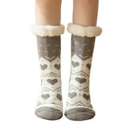 Cute Christmas Fuzzy Cozy Socks for Women, Warm Plush Fun Colorful ...