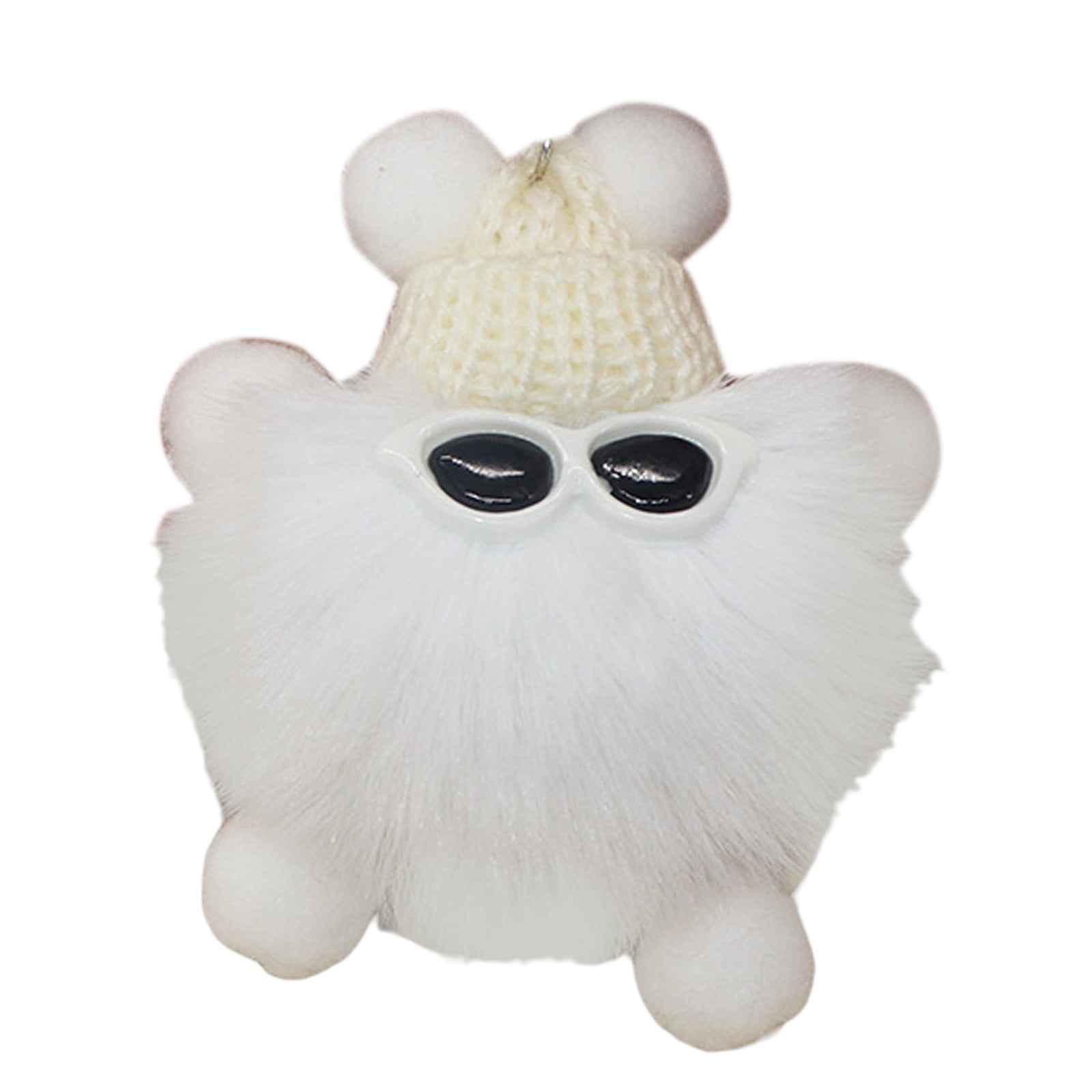 DQRPSEETB Key Ring Cute Plush Keychain Soft Fluffy Ball Woolen Weaving ...
