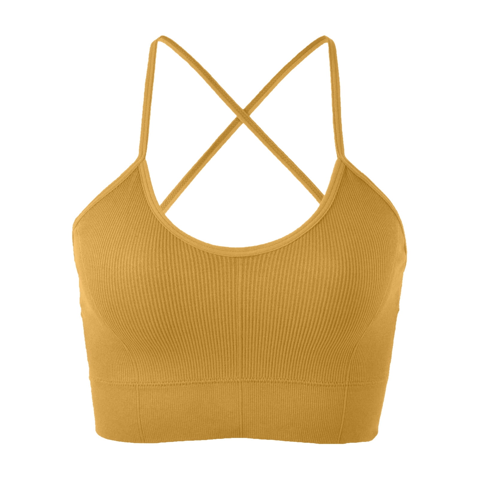 DQRPSEETB Ribbed Tank Tops for Women Women's Sports Bra Padded ...