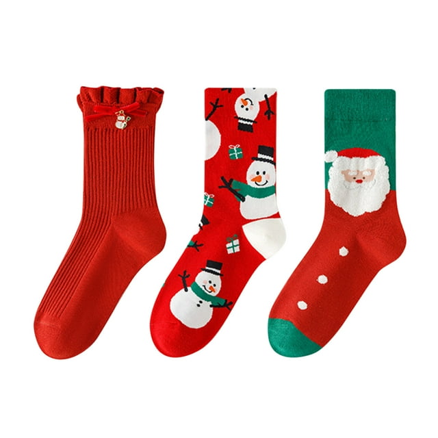 Dqrpseetb Warm Christmas Fashion Windproof Printing Mid Tube Socks Long