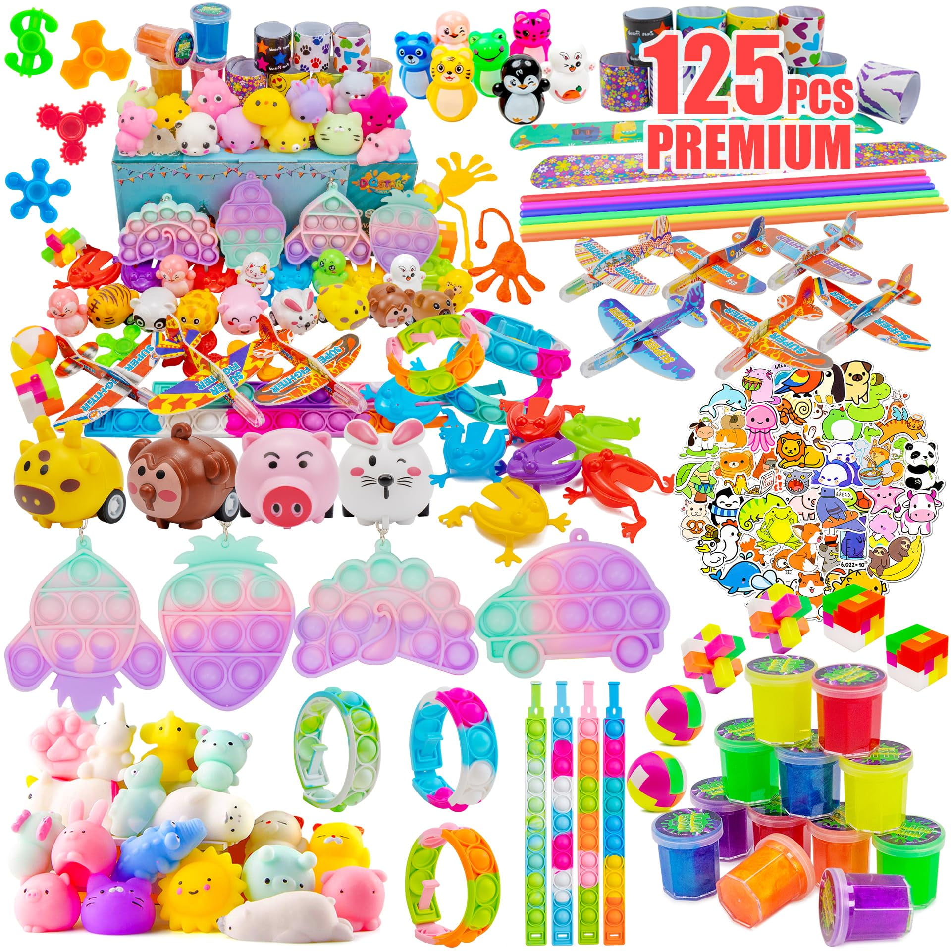 DQstar Party Favors Toy for Kids 4-8-12, Treasure Box Prizes for ...