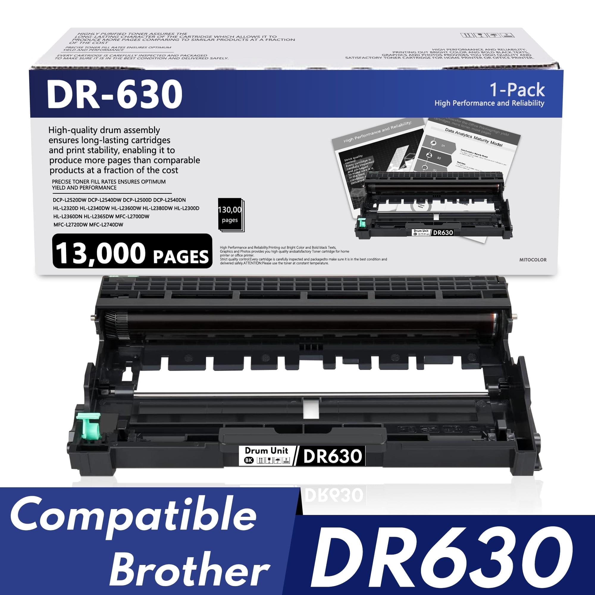 Brother DR 630 Compatible Drum Unit Replacement for DCP-L2520DW, DCP ...