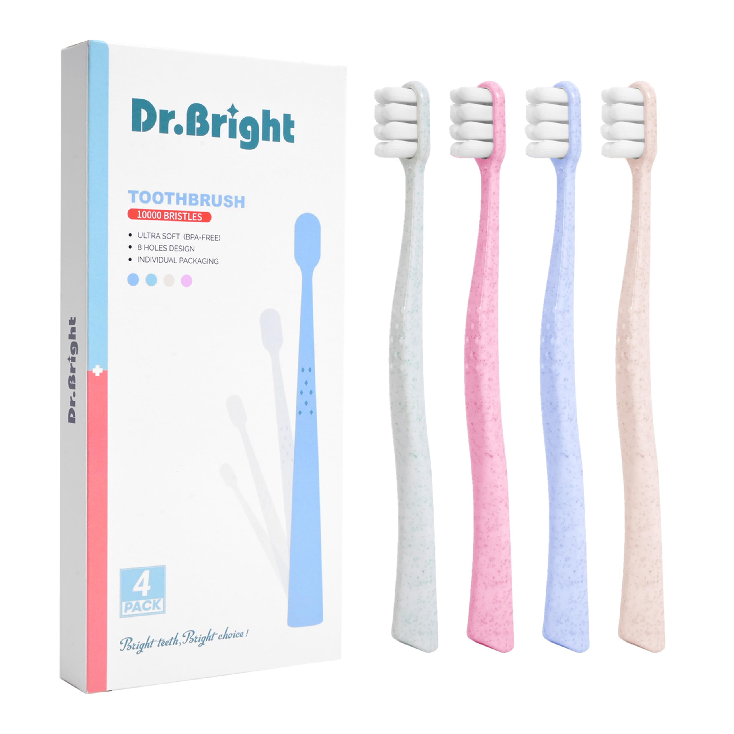 DR.BRIGHT Toothbrush Soft with MMF7 10000 Bristles, Extra Soft ...