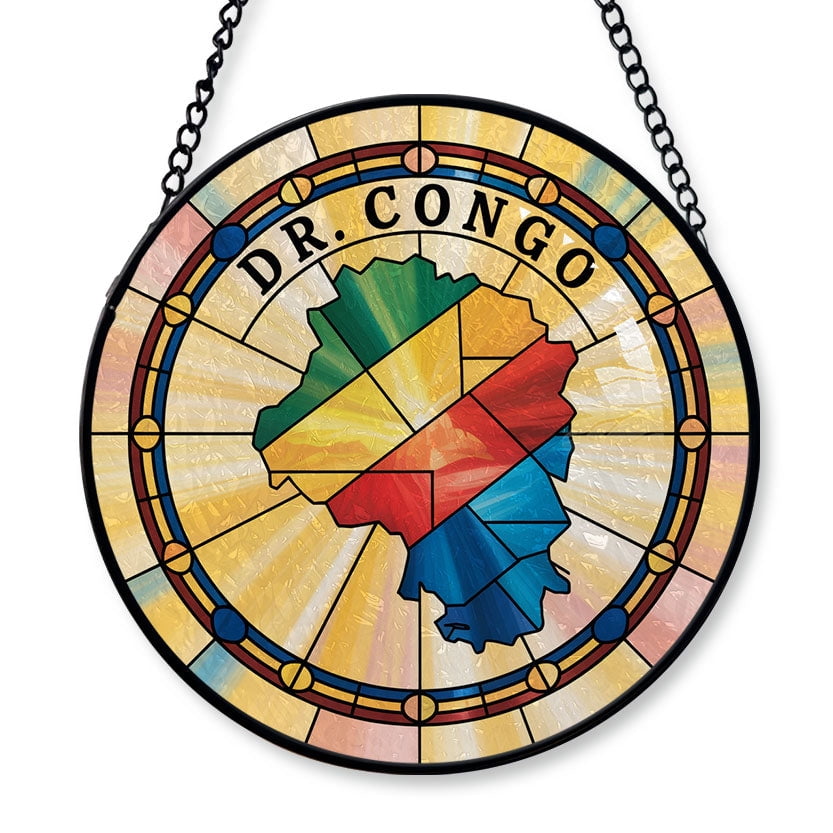 DR Congo Travel Decor Suncatcher Stained Glass Window Hanging, Gift for ...