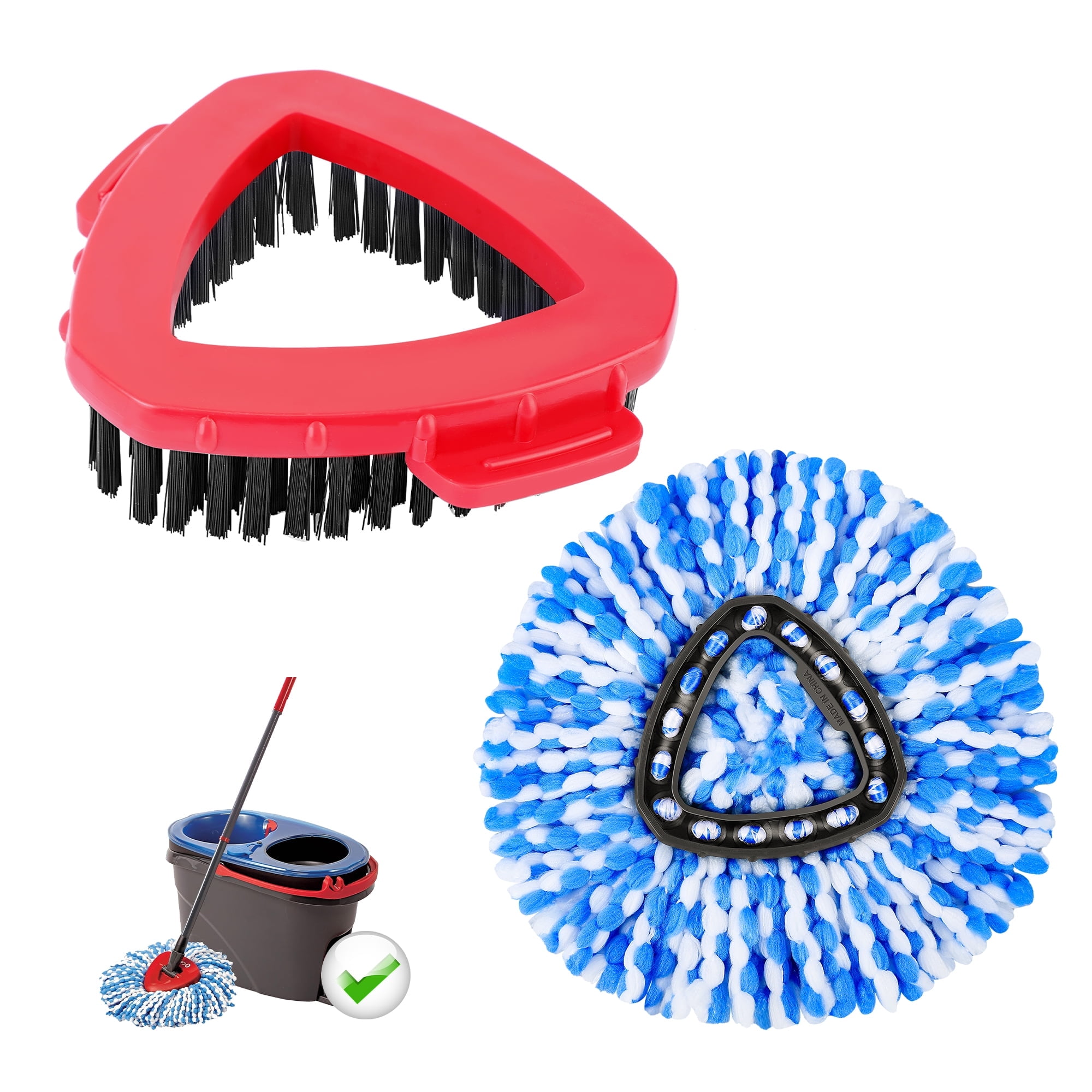 DR DAPPER Spin Mop Pad Scrubber Mop Head Compatible with EasyWring ...