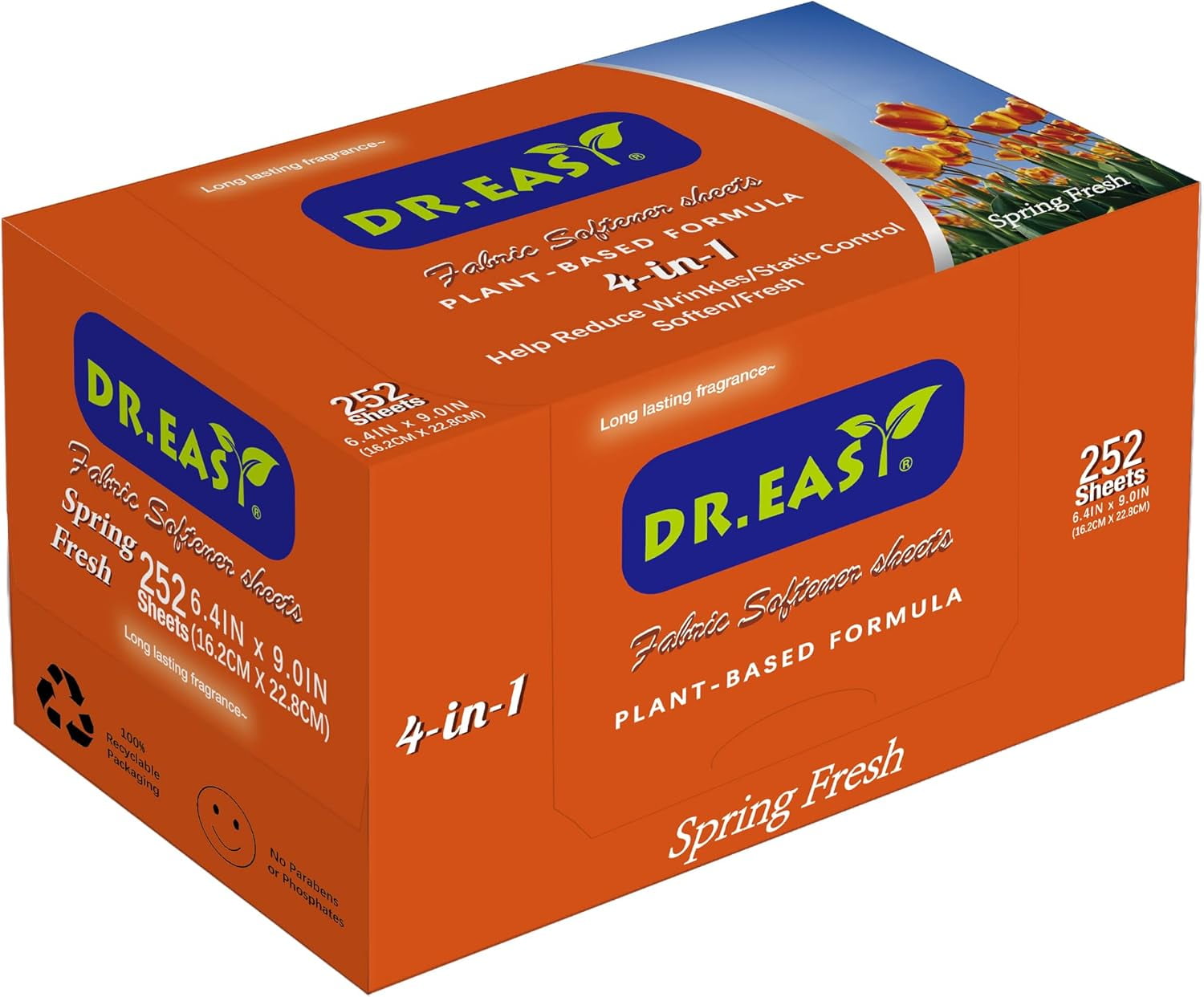 DR.EASY Dryer Sheets Plant Based Formula 252 Ct Fabric Softener sheets ...