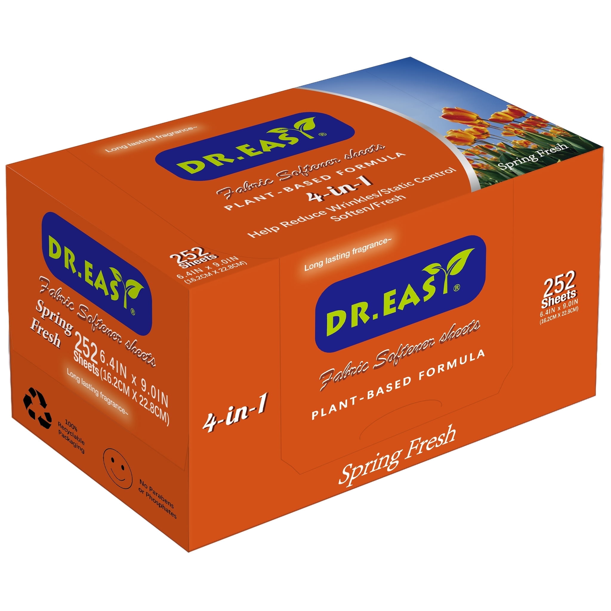 DR.EASY Dryer Sheets, Plant-Based Formula, Hypoallergenic, Reduce ...