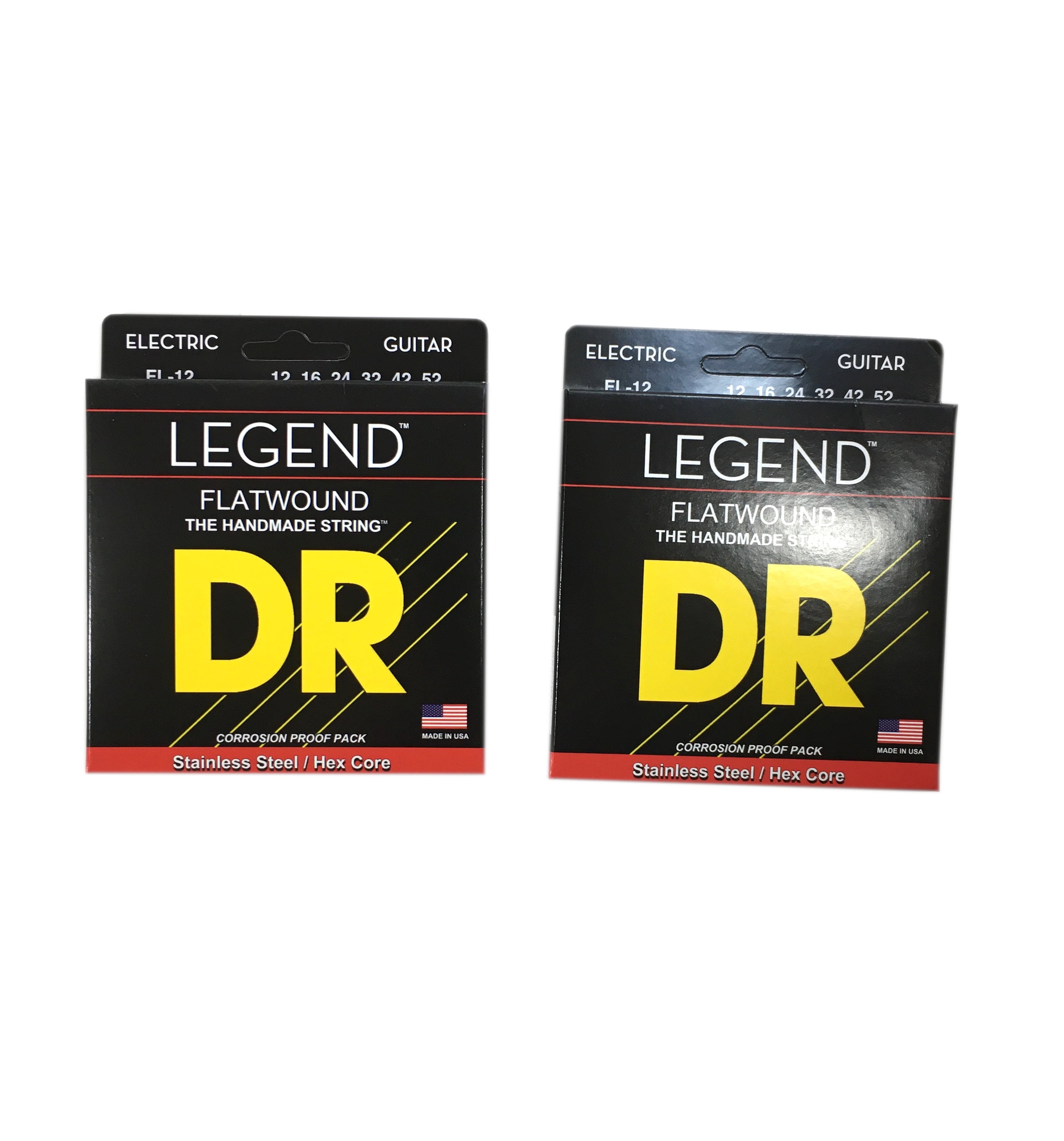 DR Guitar Strings 2 Pack Electric Legend Flat Wound Stainless Steel 12 ...