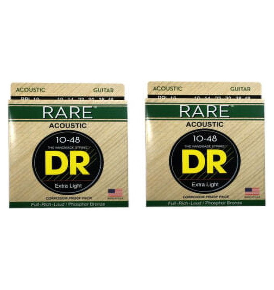 DR Guitar Strings Acoustic RARE Phosphor Bronze Hex Cores RPL-10 10-48 ...