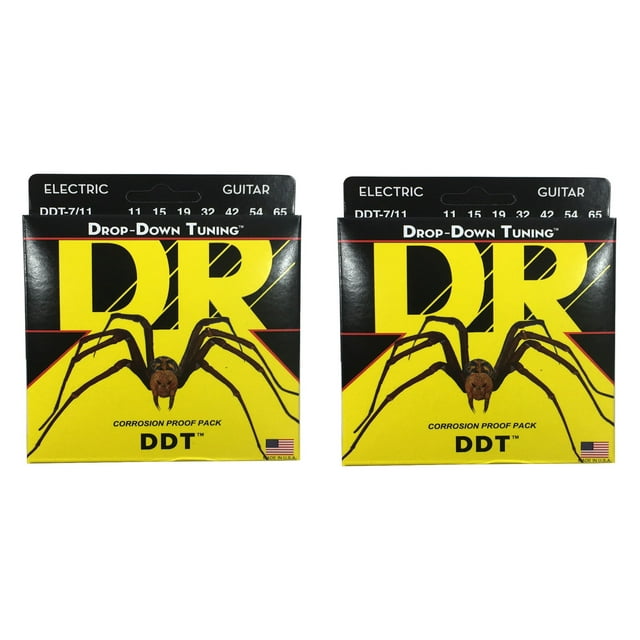 DR Guitar Strings Electric 2-Pack DDT 7-String Drop Down Tuning 11-65 ...