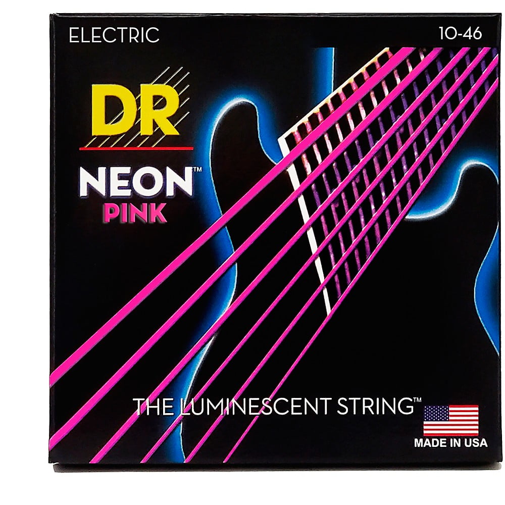 DR Strings NEON Hi-Def Pink SuperStrings Medium Electric Guitar Strings ...