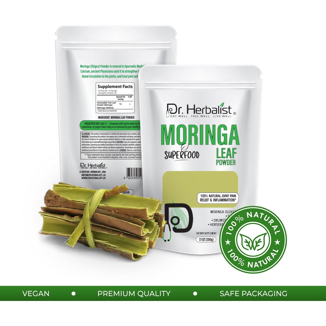 DR. Herbalist | Moringa Leaf Powder - 7.05 OZ (200g) - Moringa Oleifera ...