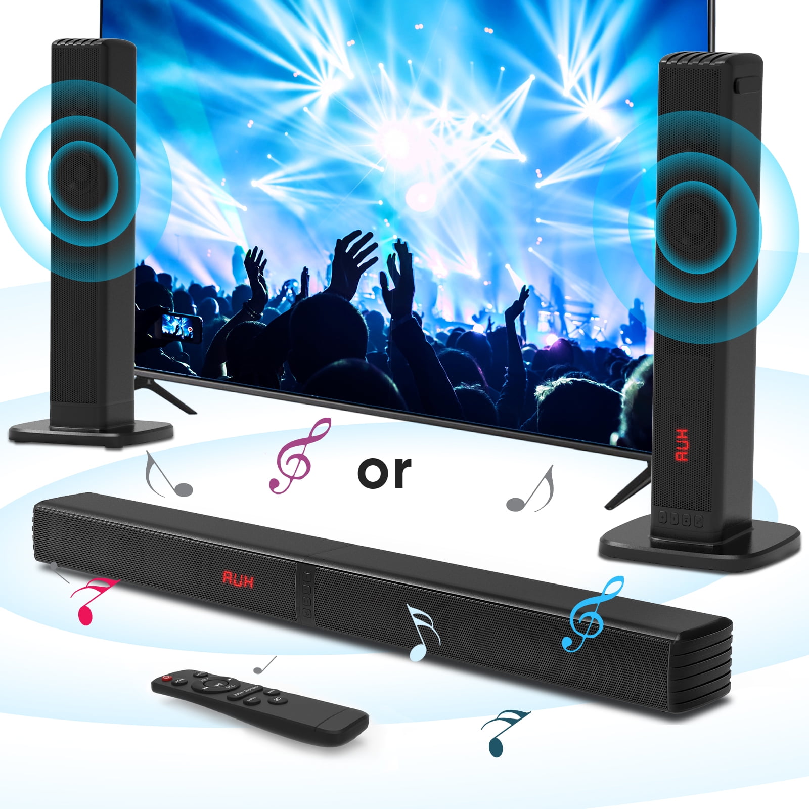 Free Shipping! DR. J Professional Soundbar for TV, 120W Sound Bar with ...