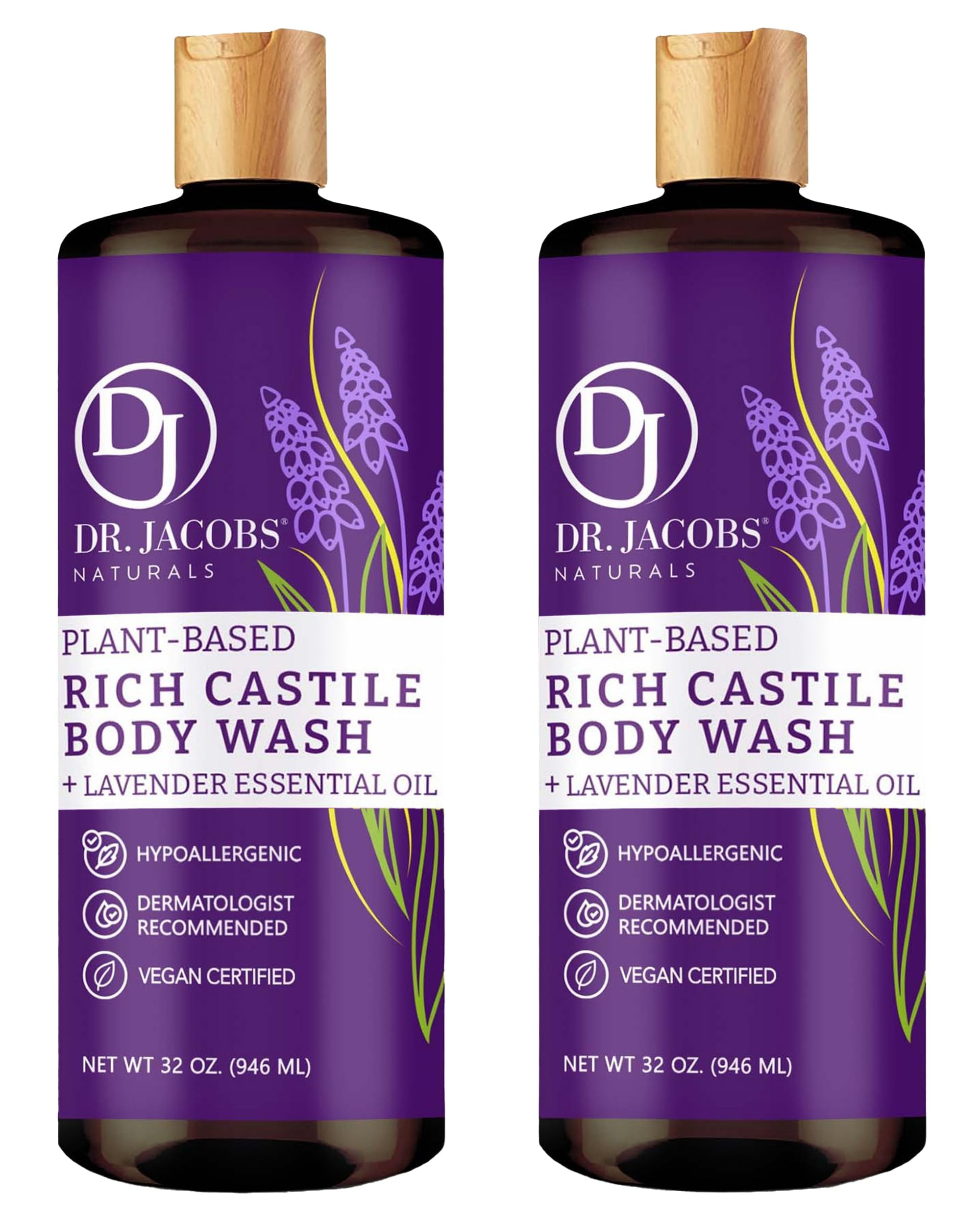 DR. JACOBS NATURALS Castile SAF21 Lavender All-Natural Body Wash for Moisturizing Dry and ...