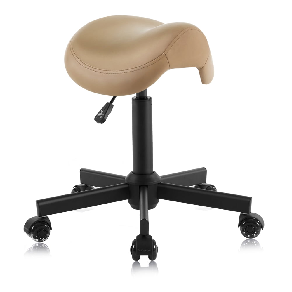 DR.LOMILOMI Ergonomic Saddle Seat Adjustable Pneumatic Swivel Rolling ...