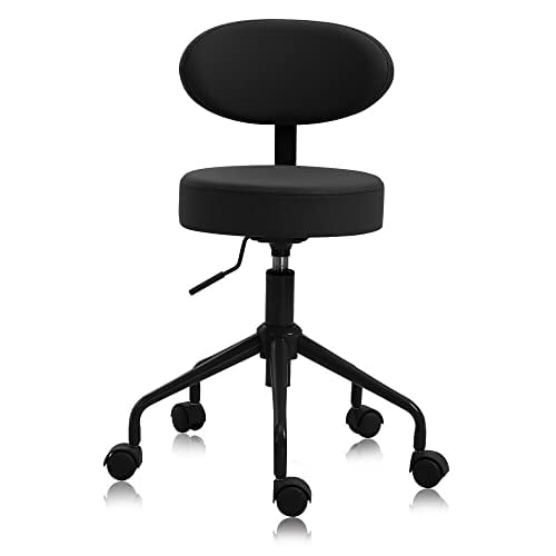 DR.LOMILOMI Pneumatic Swivel Rolling Stool Chair with Backrest 503 KAI ...
