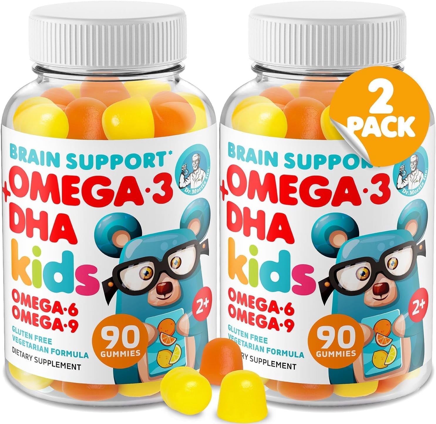 DR. MORITZ Omega 3 Kids Gummies (180 Count), Vegan Omega3 Gummies for ...