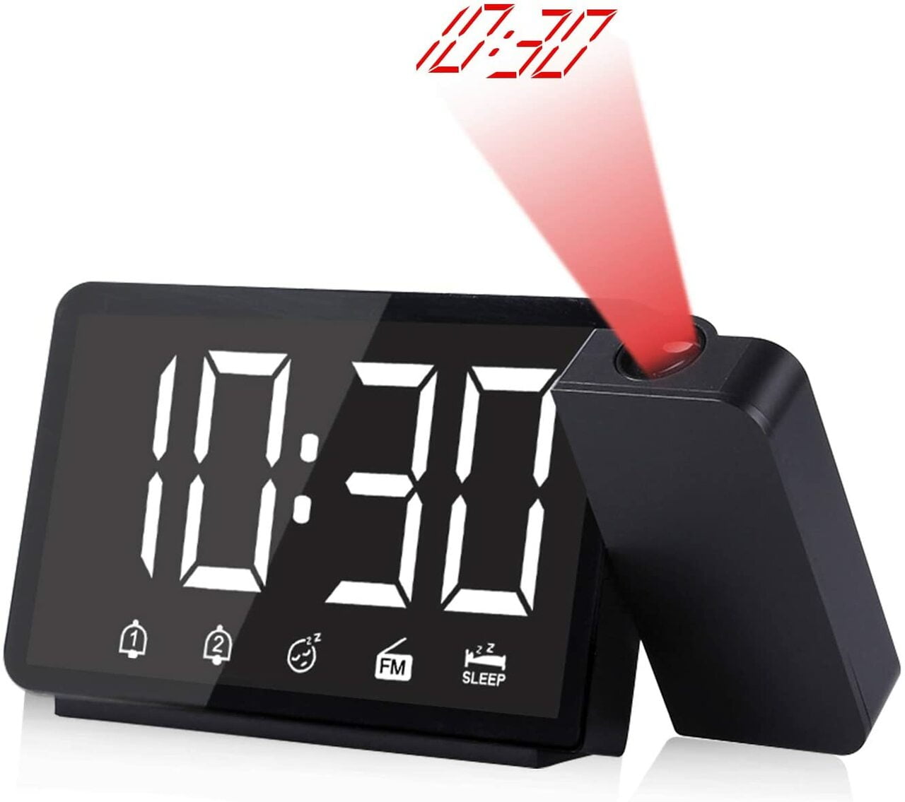 DR.PREPARE Projection Alarm Clock, Digital Clock with 360 Projector, 4 ...