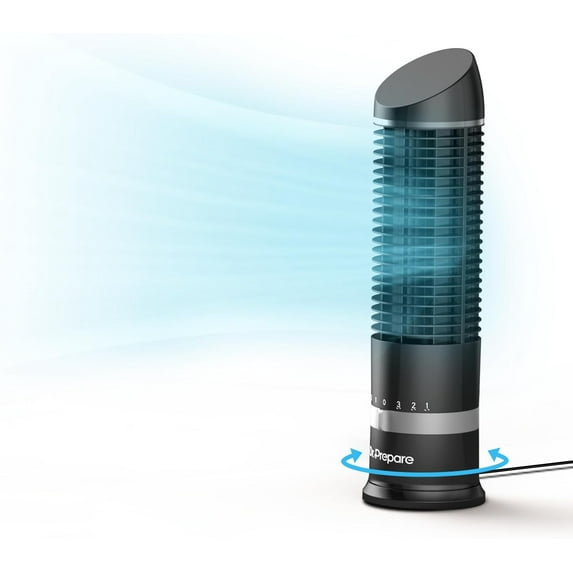 DR.PREPRE 16" Smll Tower Fn, 3 Speeds with 60° Oscillting Fn, Bldeless ...