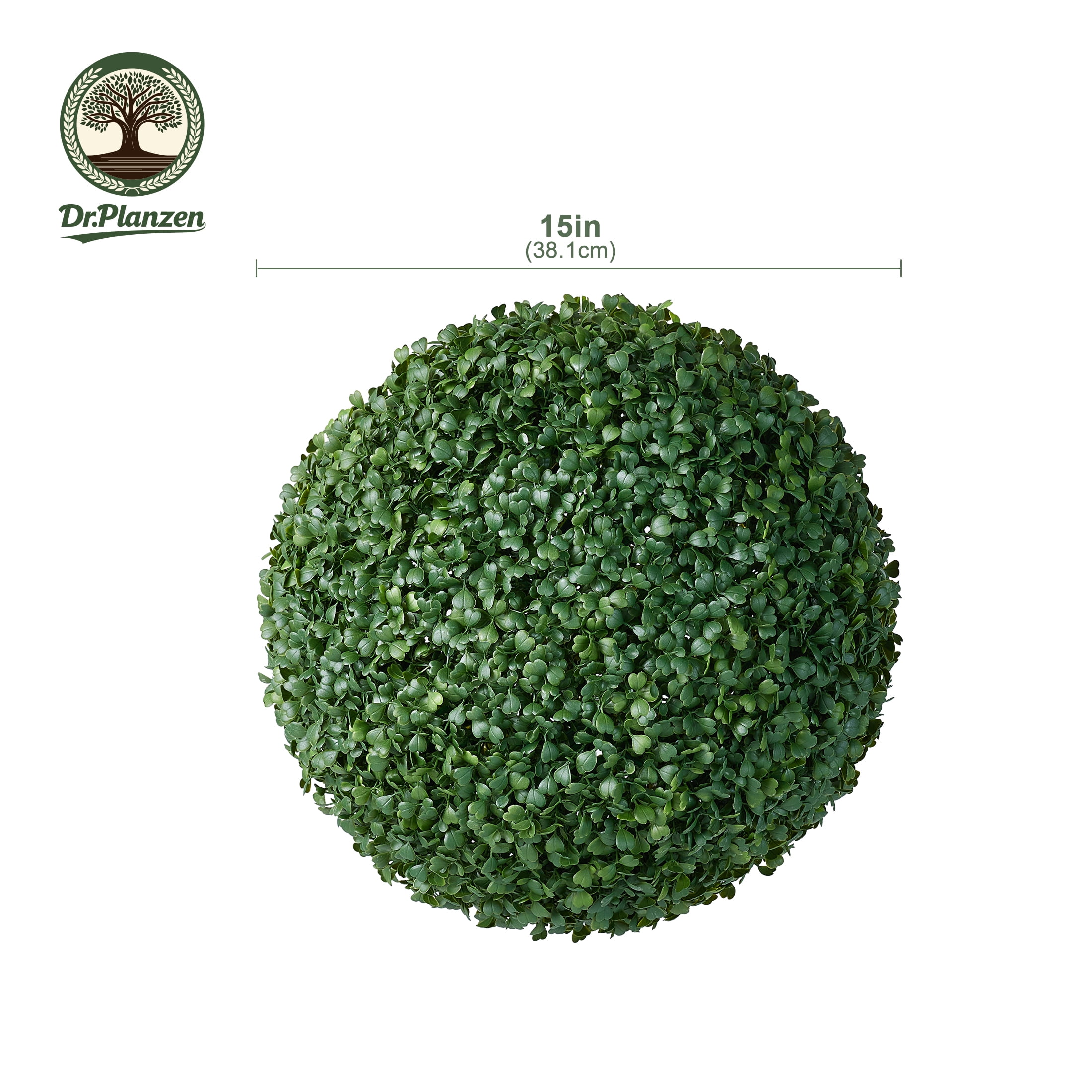 DR.Planzen 15'' Artificial Boxwood Topiary Ball Set, UV Resistant Fake ...