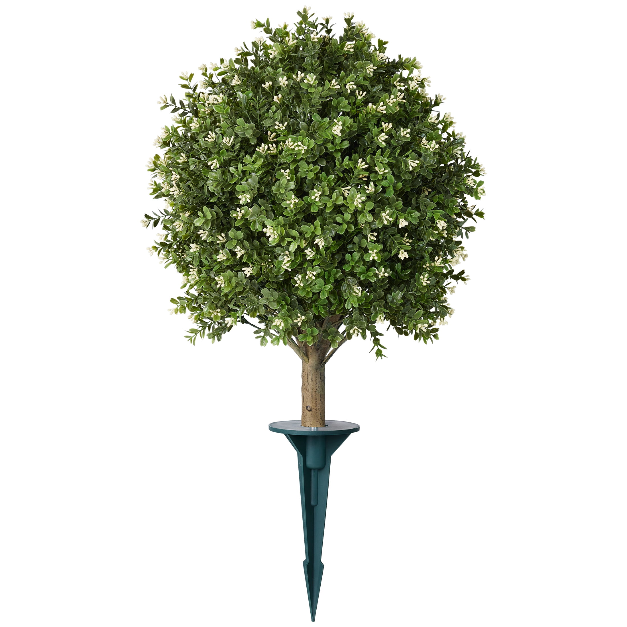 DR.Planzen 20'' Artificial Boxwood Topiary Ball Plant with White ...