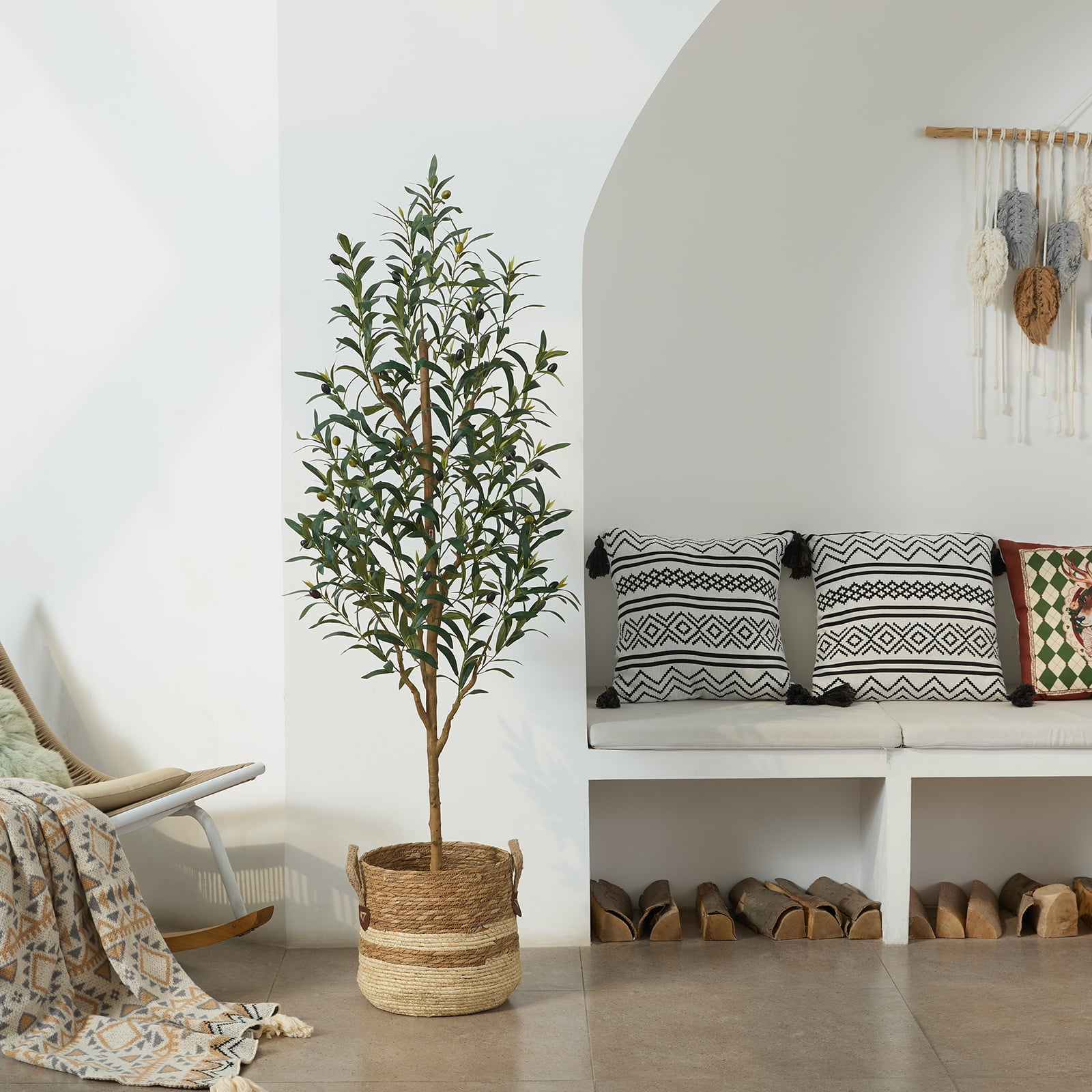 DR.Planzen 5FT Artificial Olive Plants with Realistic Leaves and ...