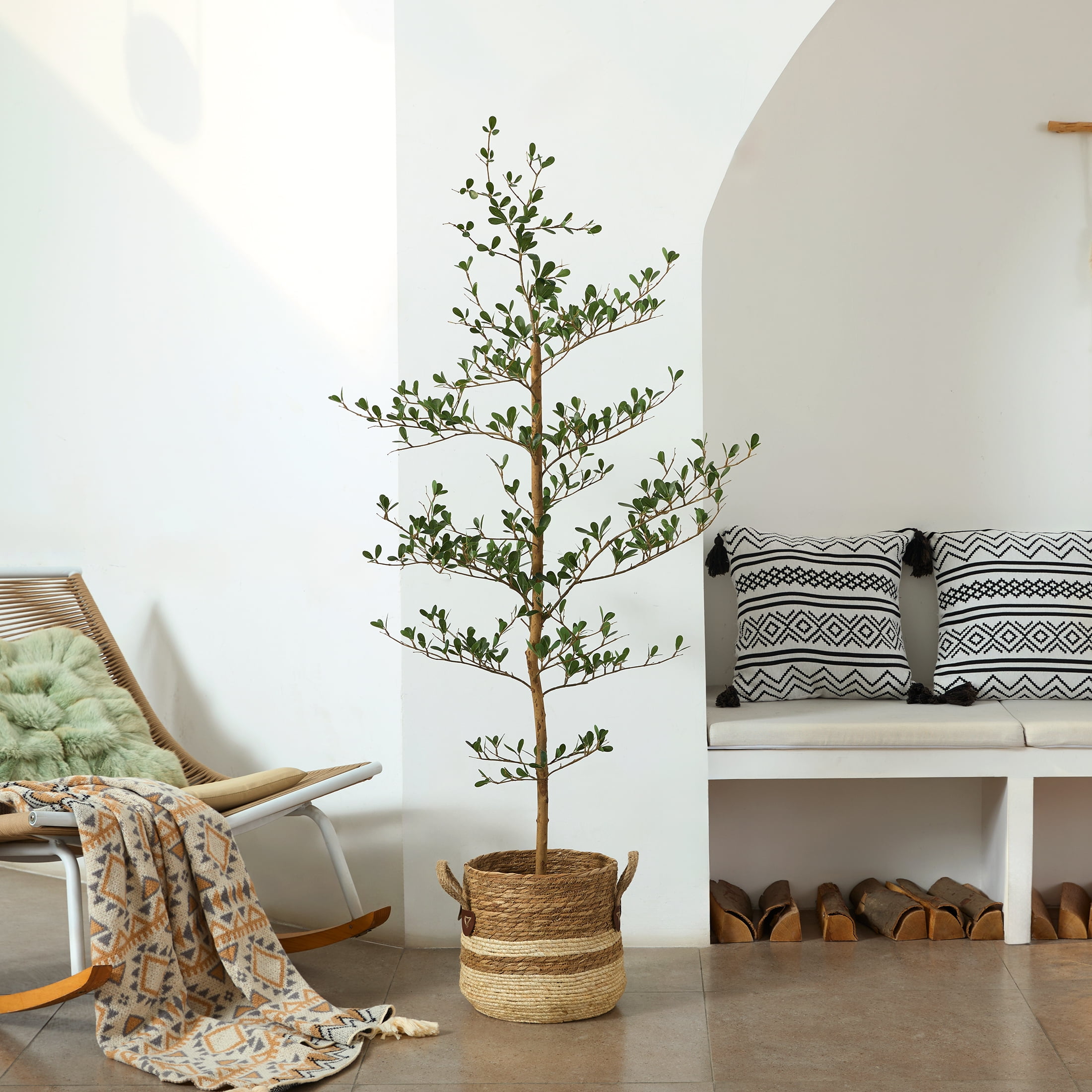 DR.Planzen 5ft Faux Black Olive Tree - Realistic Potted Artificial Tree ...