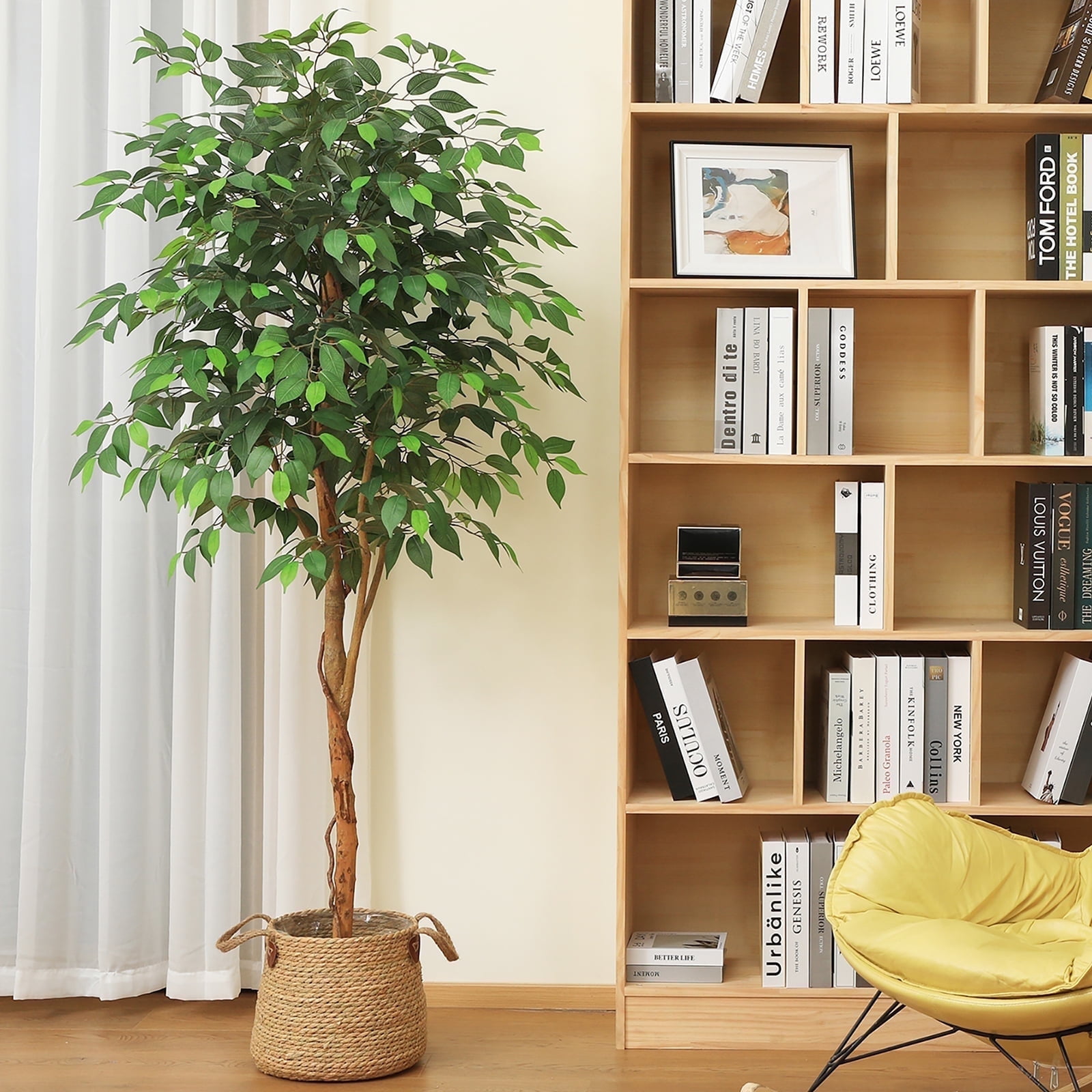 DR.Planzen 6 feet Artificial Ficus Tree, Tall Lifelike Greenery with ...