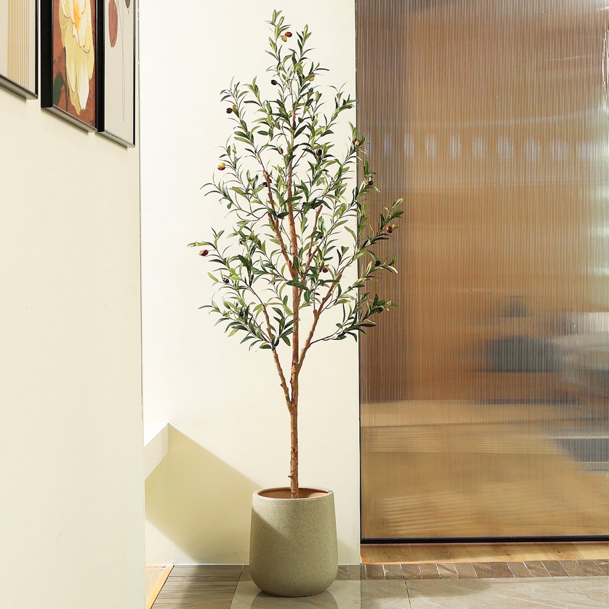 DR.Planzen 6ft Artificial Olive Tree, Tall Faux Plant with Lifelike ...