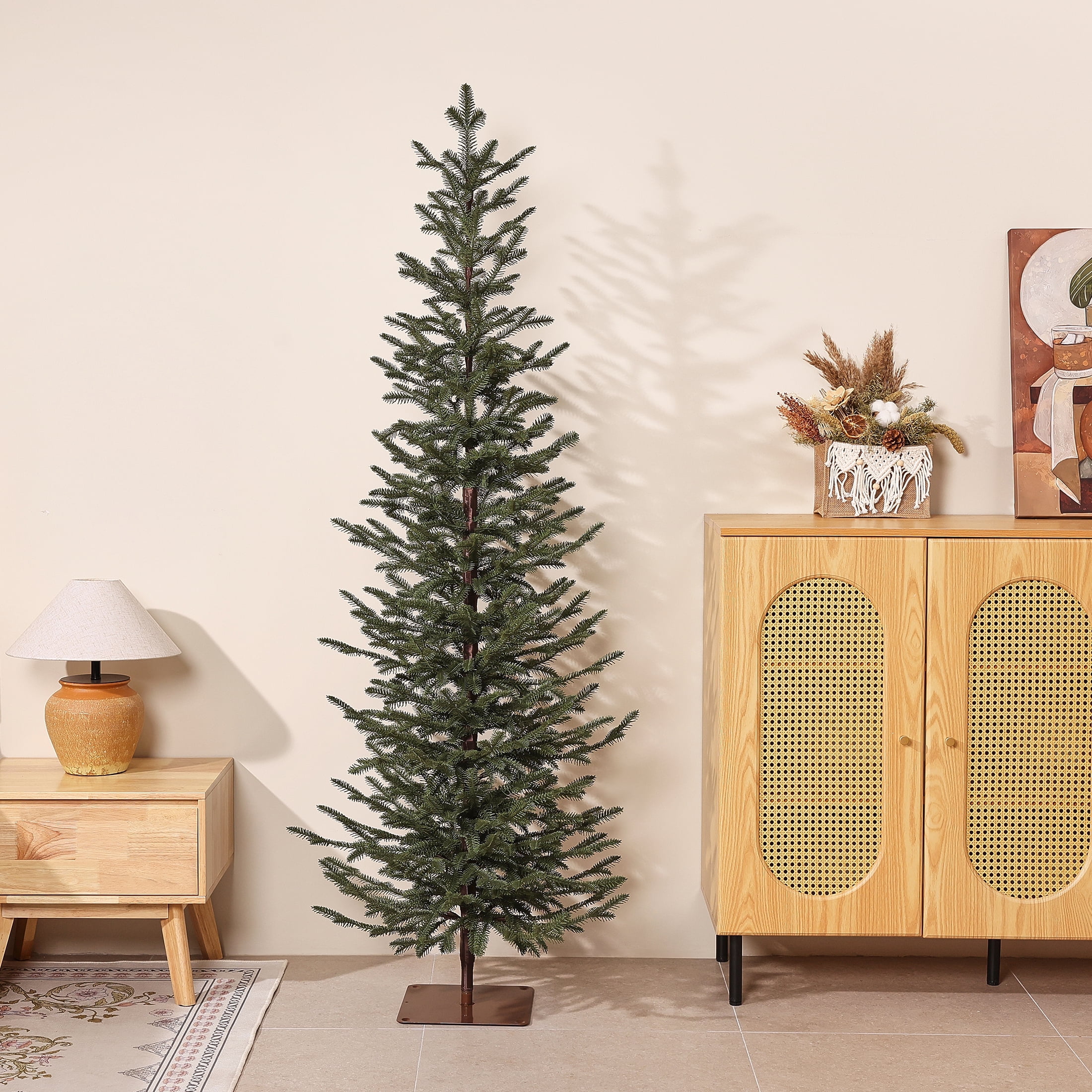 Artificial Pencil Christmas Tree 6ft PE Realistic Unlit Green - Full ...