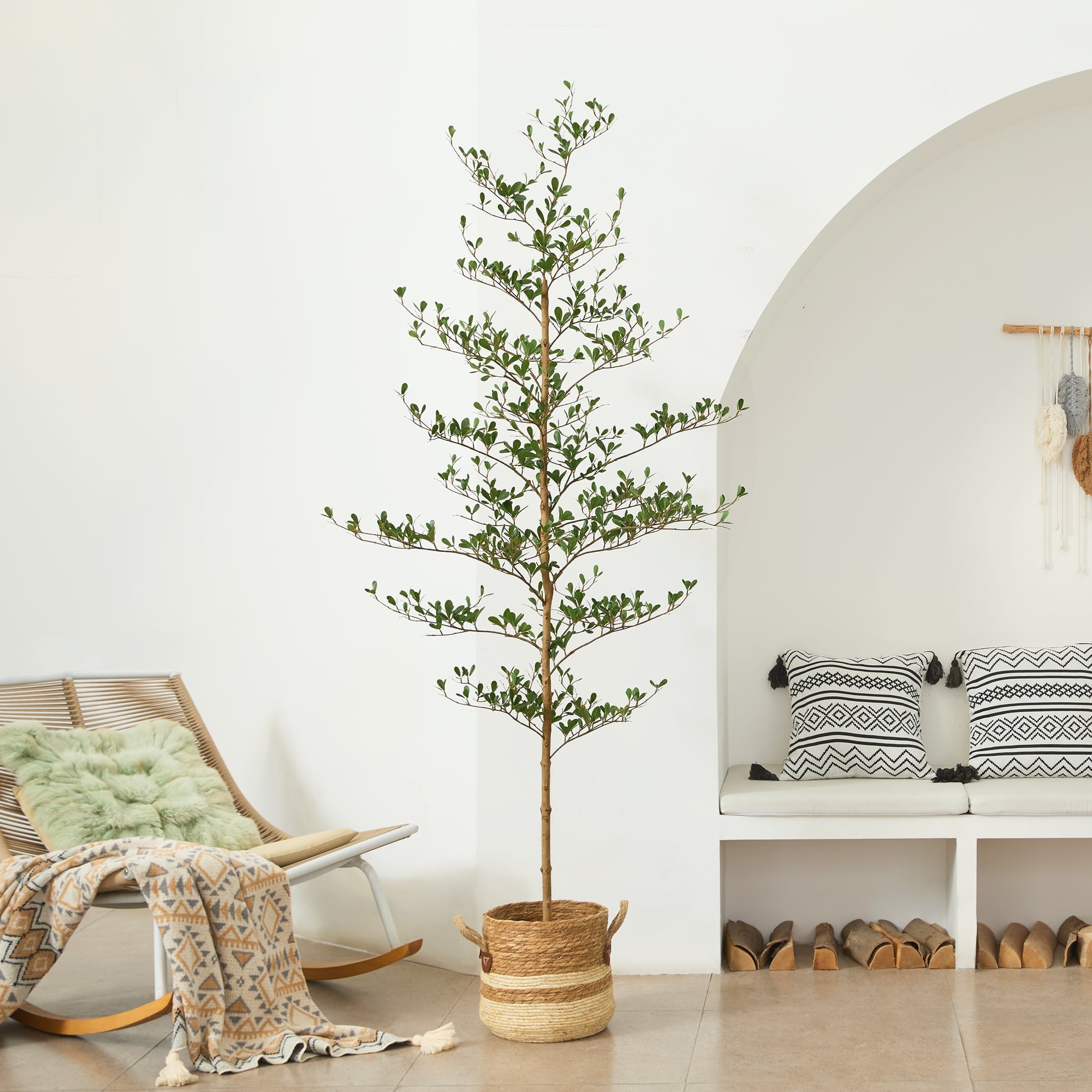 DR.Planzen 7ft Faux Black Olive Tree - Realistic Potted Artificial Tree ...