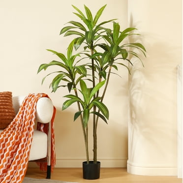 DR. PLANZEN 7FT Artificial Ficus Tree with Natural Trunk, Lifelike ...