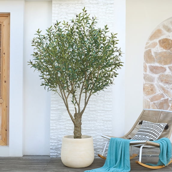DR.Planzen 7FT Giant Artificial Olive Tree, Tall Silk Faux Olive Tree ...