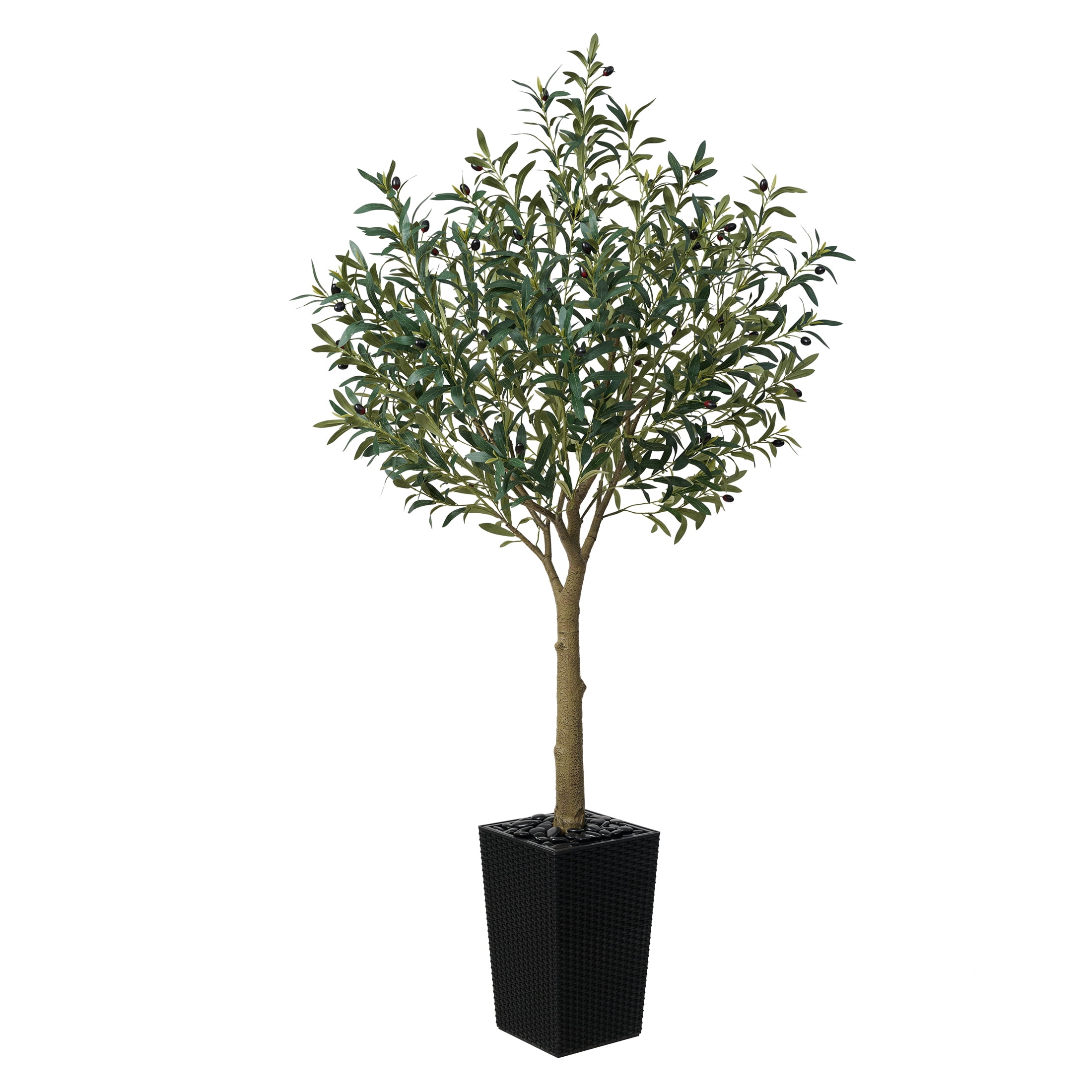 DR.Planzen UV Resistant 6ft Artificial Olive Tree in Black Large ...