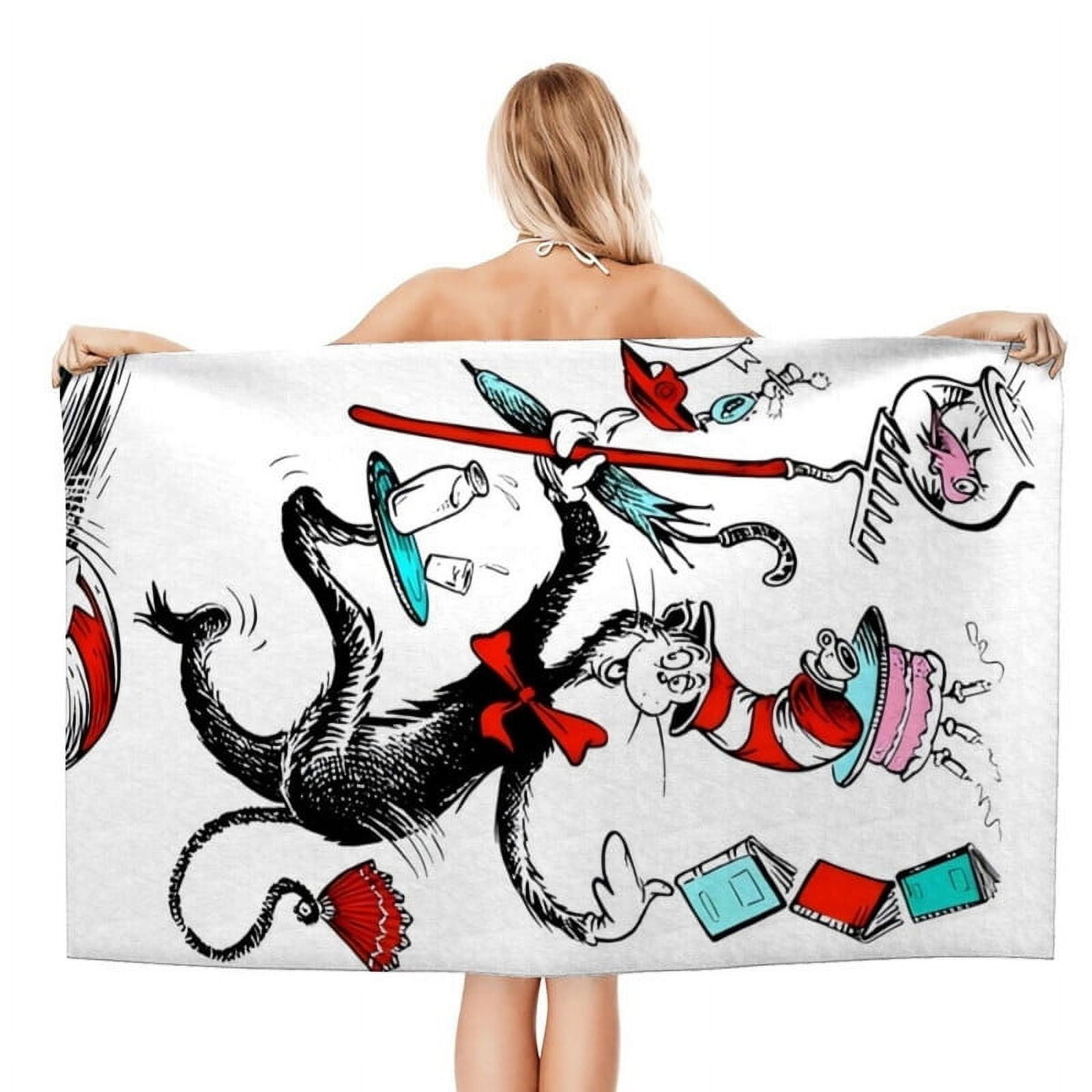 DR Seuss patterned towel 30.7 × 59 inches microfiber quick drying ...