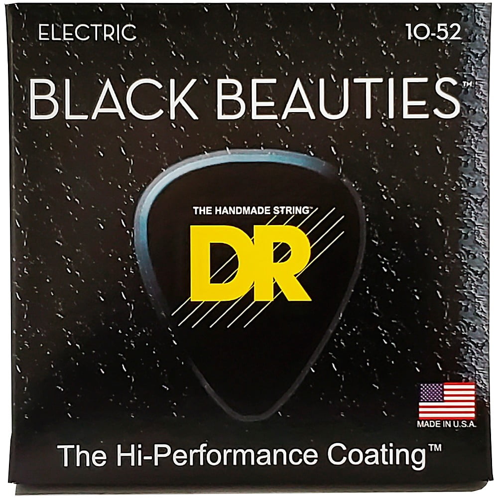 DR Strings Black Beauties Coated Electric Strings Medium-Heavy (10-52 ...