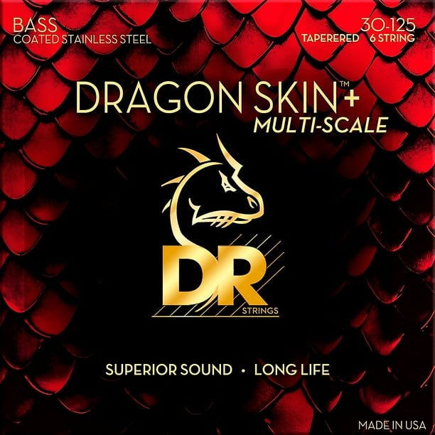 DR Strings DRAGON SKIN+ Bass Strings 6 String Multi-Scale Medium 30-125 - Walmart Business Supplies