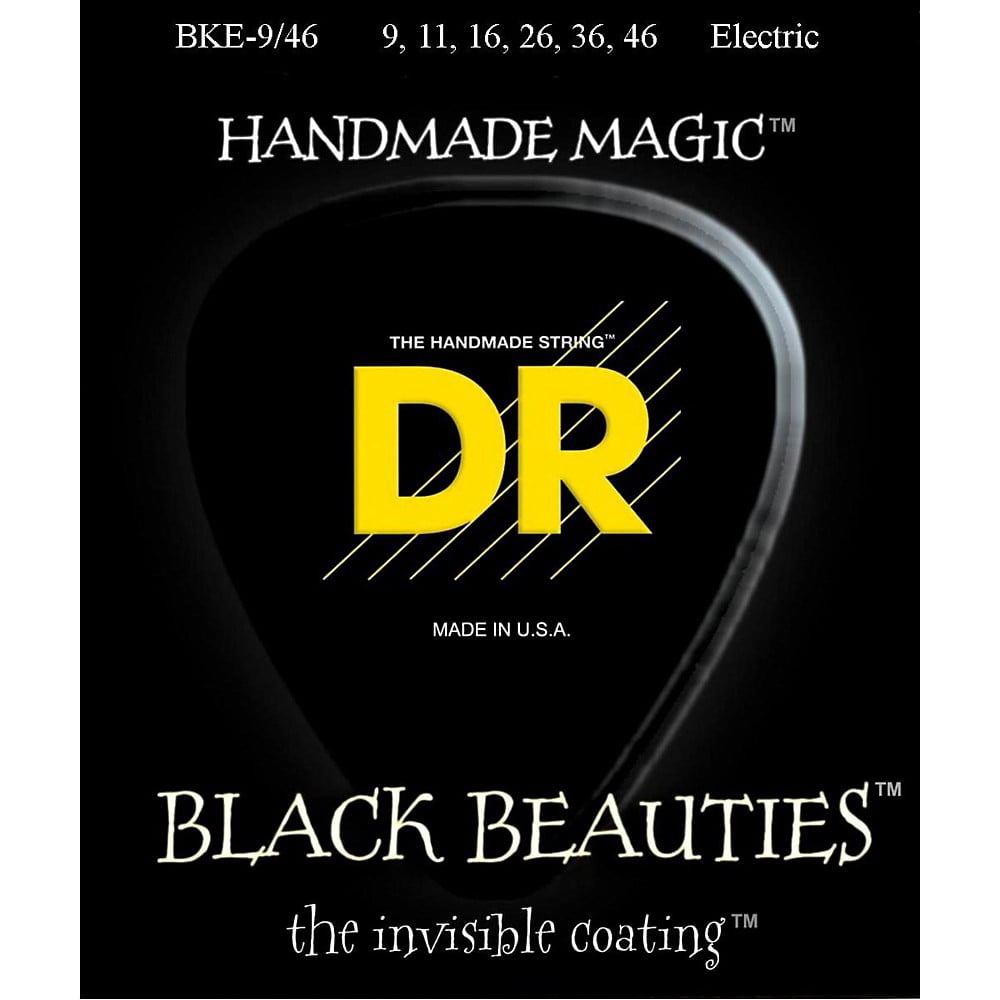DR Strings Extra Life BKE-9/46 Black Beauties Lite-n-Heavy Coated ...